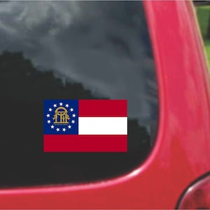 2 Pieces Georgia State Flag Vinyl Decals Stickers Full Color/weather ...