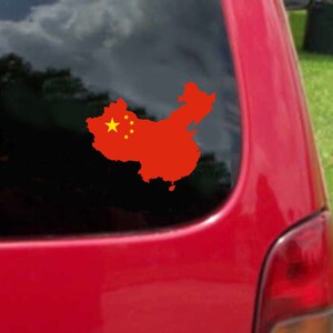 2 Pieces China Outline Map Flag Vinyl Decals Stickers Full Color ...