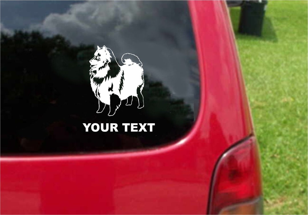 Set (2 Pieces) Keeshond Dog Sticker Decals With Custom Text 20 Colors ...