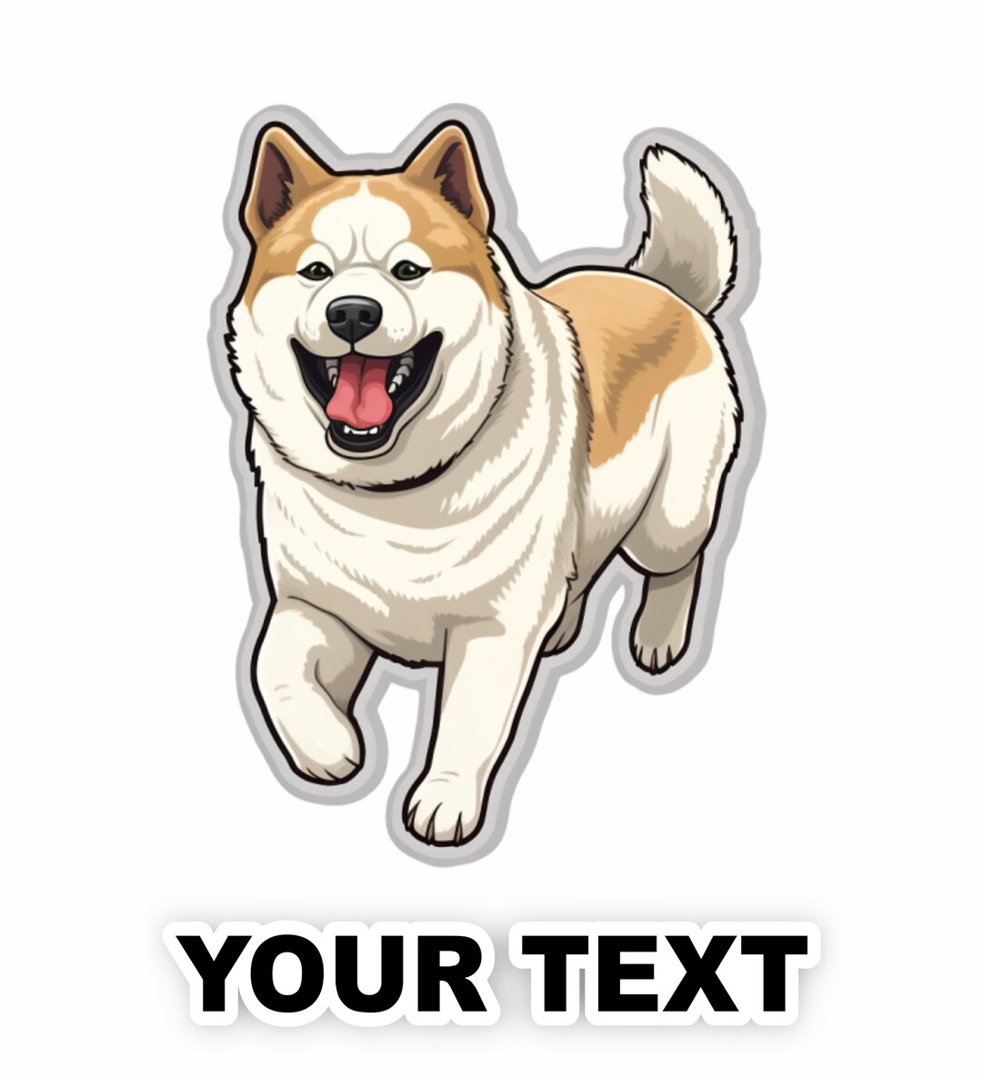 Set of 2 Akita Dog Decal Stickers With Free Custom Text - Full Color ...
