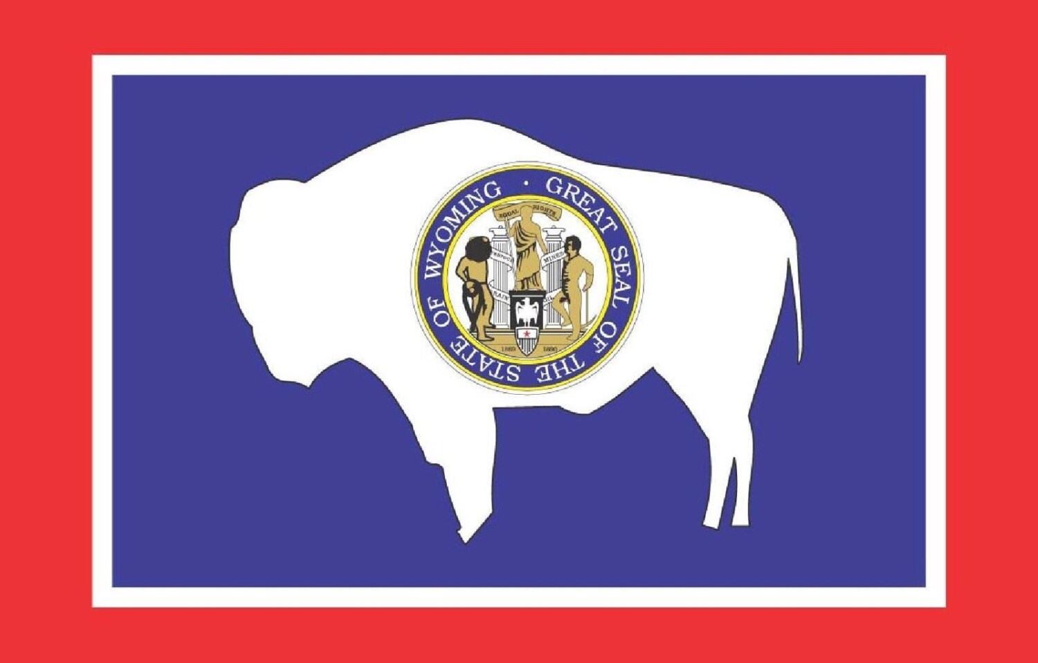 2 Pieces Wyoming State Flag Vinyl Decals Stickers Full Color/weather ...