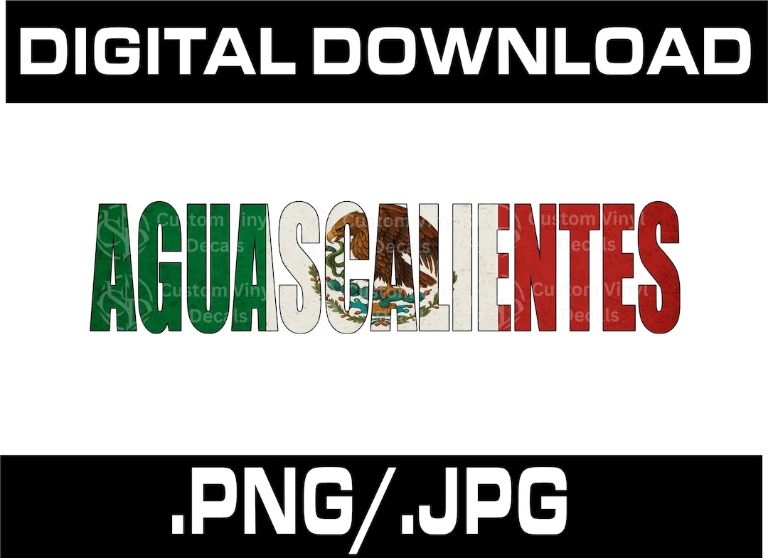 Aguascalientes Mexico Letters With Mexican Flag Vintage Style | Letras ...