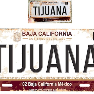 Set Tijuana Baja California Mexico Aluminum License Plate Sign Placa 6 ...