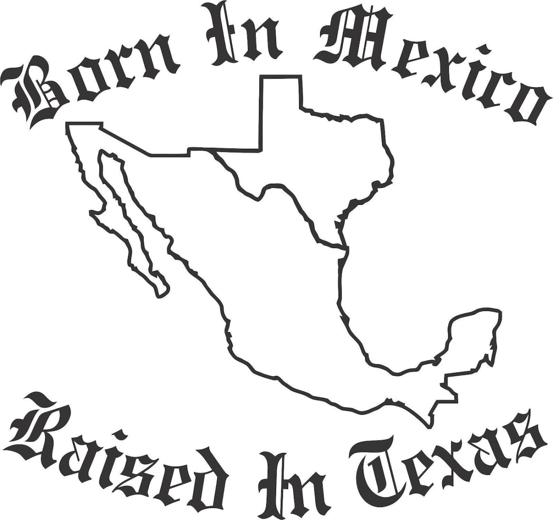 Set 2 Pieces Born in Mexico Raised in Texas Sticker Decals | Etsy