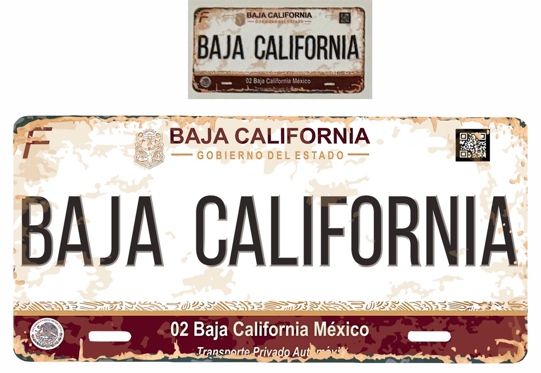 Set Baja California Mexico Aluminum License Plate Sign Placa 6" X 12 ...