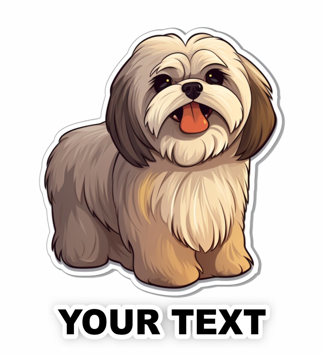Set of 2 Lhasa Apso Dog Decal Stickers With Free Custom Text - Full ...