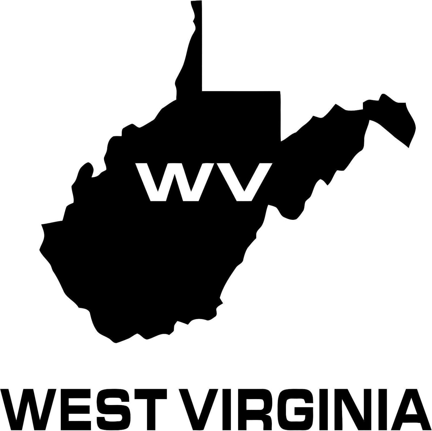 2 Pieces West Virginia WV State USA Outline Map Stickers - Etsy Norway