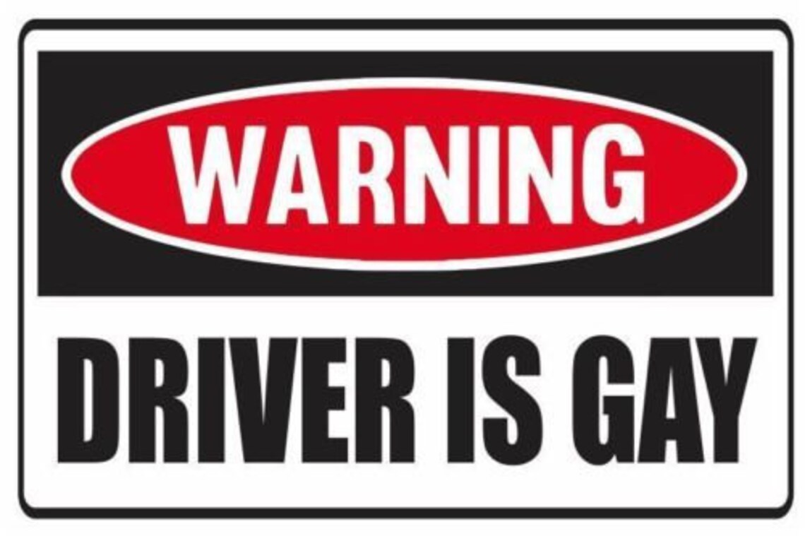 2 Pieces Funny Warning Driver is Gay Vinyl Decals Stickers | Etsy