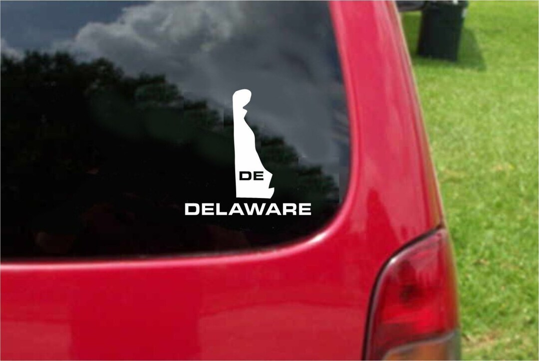 2 Pieces Delaware DE State USA Outline Map Stickers Decals 20 Colors to ...