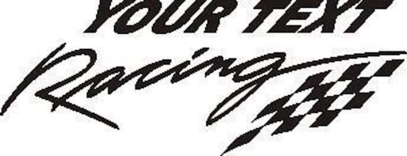 Set 2 Pieces Racing Sticker Decals Your Own Text 20 Colors - Etsy
