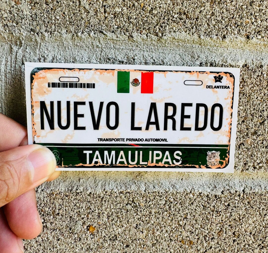 Set of 2 Decorative Nuevo Laredo Tamaulipas Mexico License Plate Decal ...