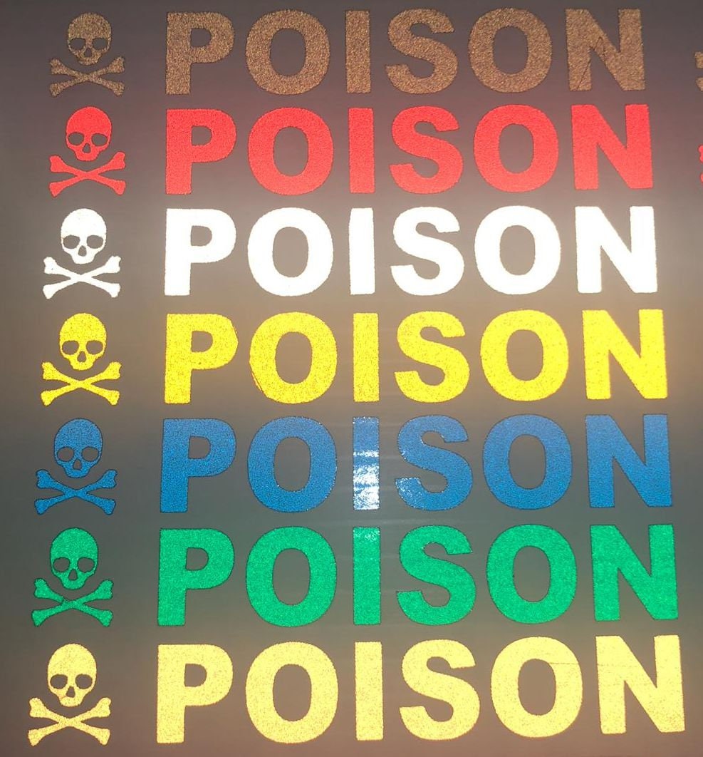 POISON Reflective Lettering Decal Sticker Die Cut Free - Etsy