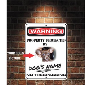 Custom "protected By" Aluminum Sign. Your Dog's Name and Picture 9 X 12 ...