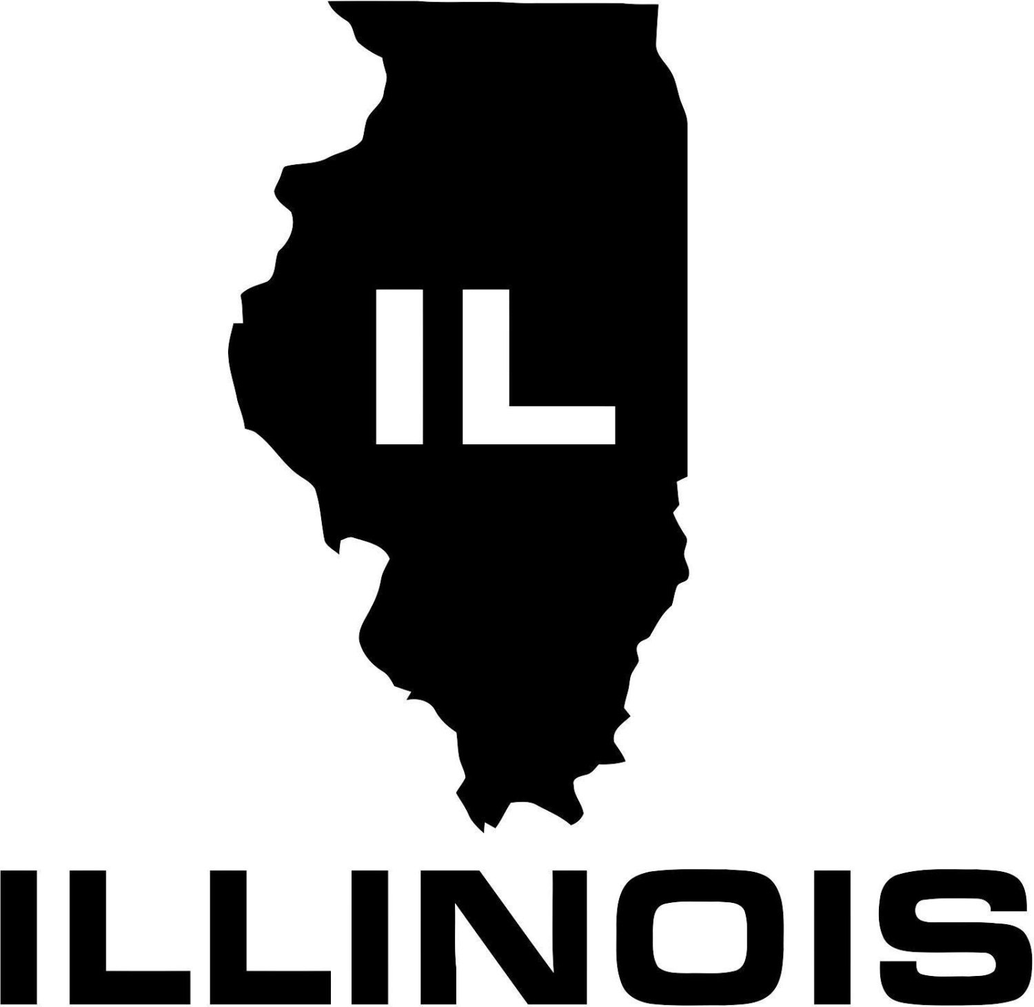 2 Illinois State Outline Decals - USA Map Stickers - Etsy