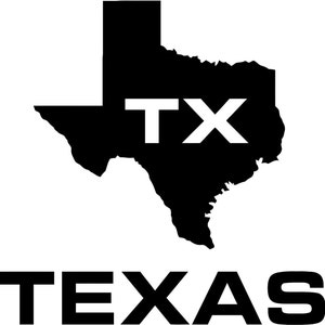 2 Pieces Texas TX State USA Outline Map Stickers Decals 20 Colors to ...