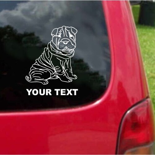 Set 2 Pieces Chinese Shar-pei Dog Sticker Decals With Custom - Etsy