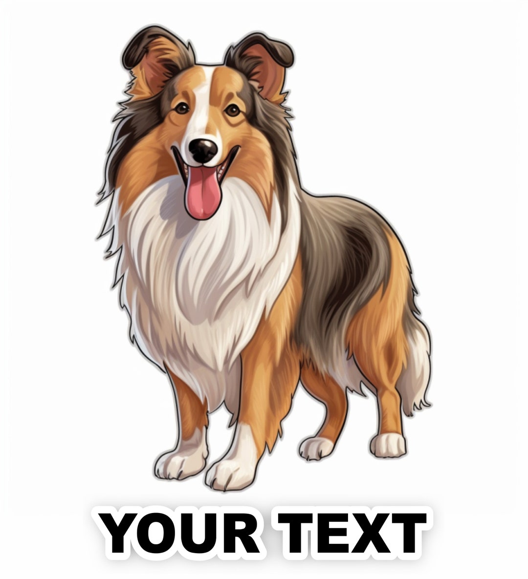 Shetland Sheepdog Decal Stickers – Set of 2, Custom Text, Weatherproof ...