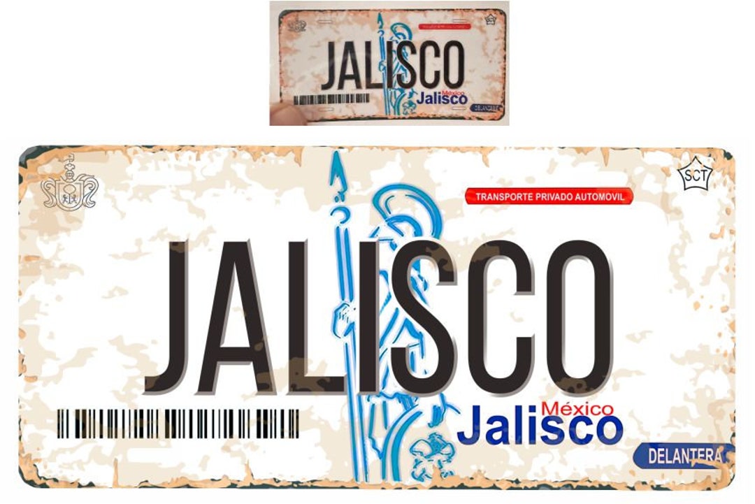 Set Jalisco Mexico Aluminum License Plate Sign Placa 6" X 12" and ...