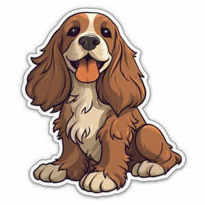 Set of 2 English Cocker Spaniel Dog Decal Stickers With Free Custom ...