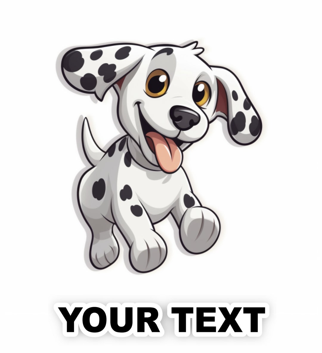 Set of 2 Dalmatian Dog Decal Stickers With Free Custom Text - Full ...