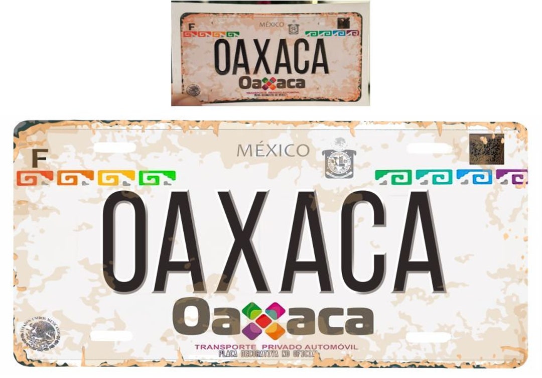 Oaxaca Mexico License Plate & Sticker Set, Distressed Aluminum - Etsy