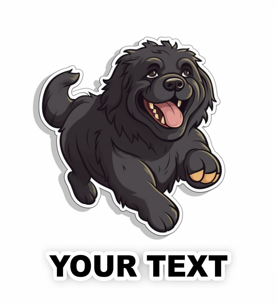 Set of 2 Newfoundland Dog Decal Stickers With Free Custom Text - Full ...