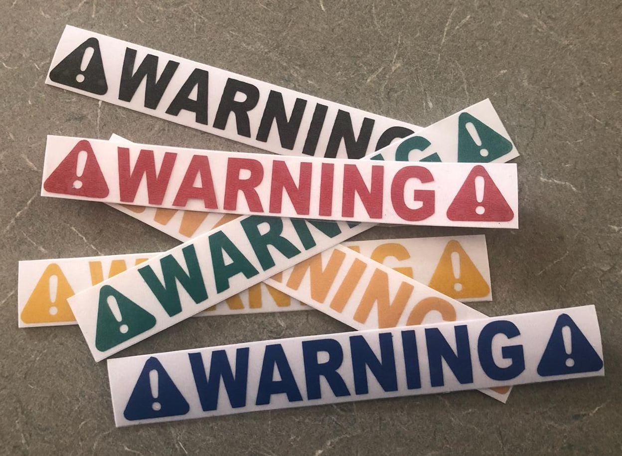 WARNING Reflective Lettering Decal Sticker Die Cut Free - Etsy