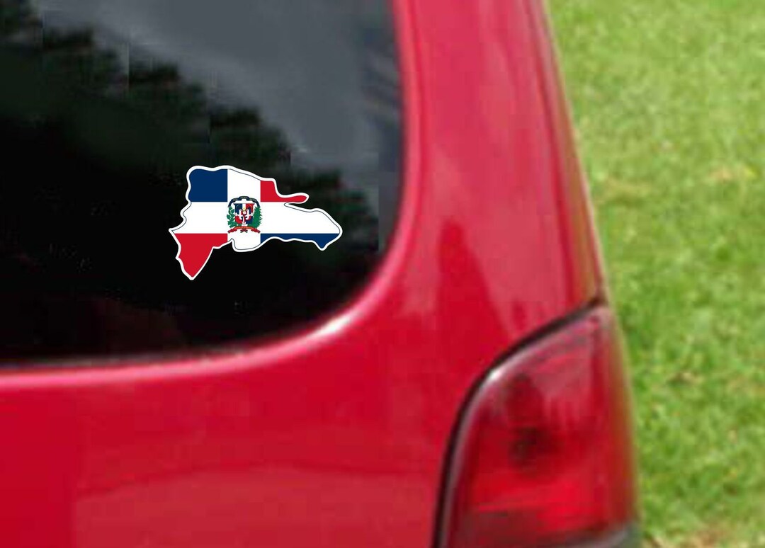 2 Pieces Republica Dominicana Outline Map Flag Vinyl Decals Stickers ...