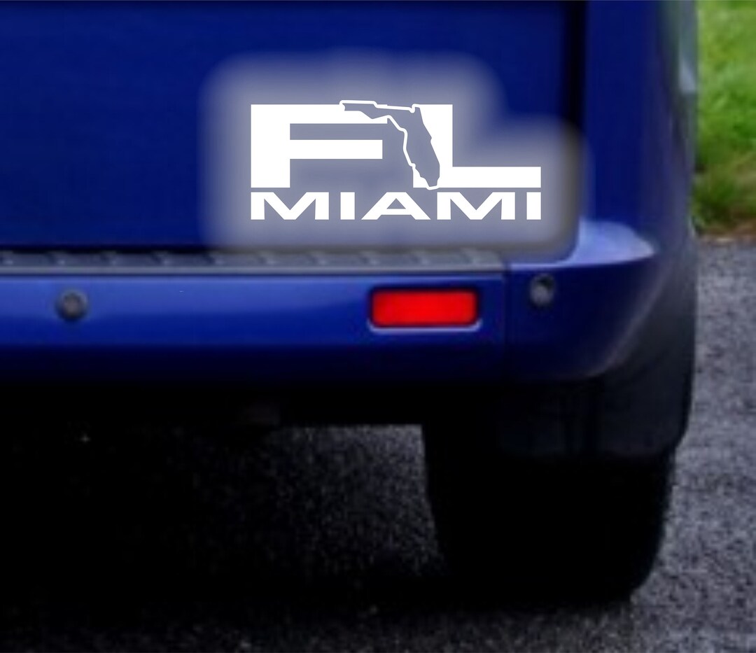 Miami FL Reflective Sticker Decal - Etsy