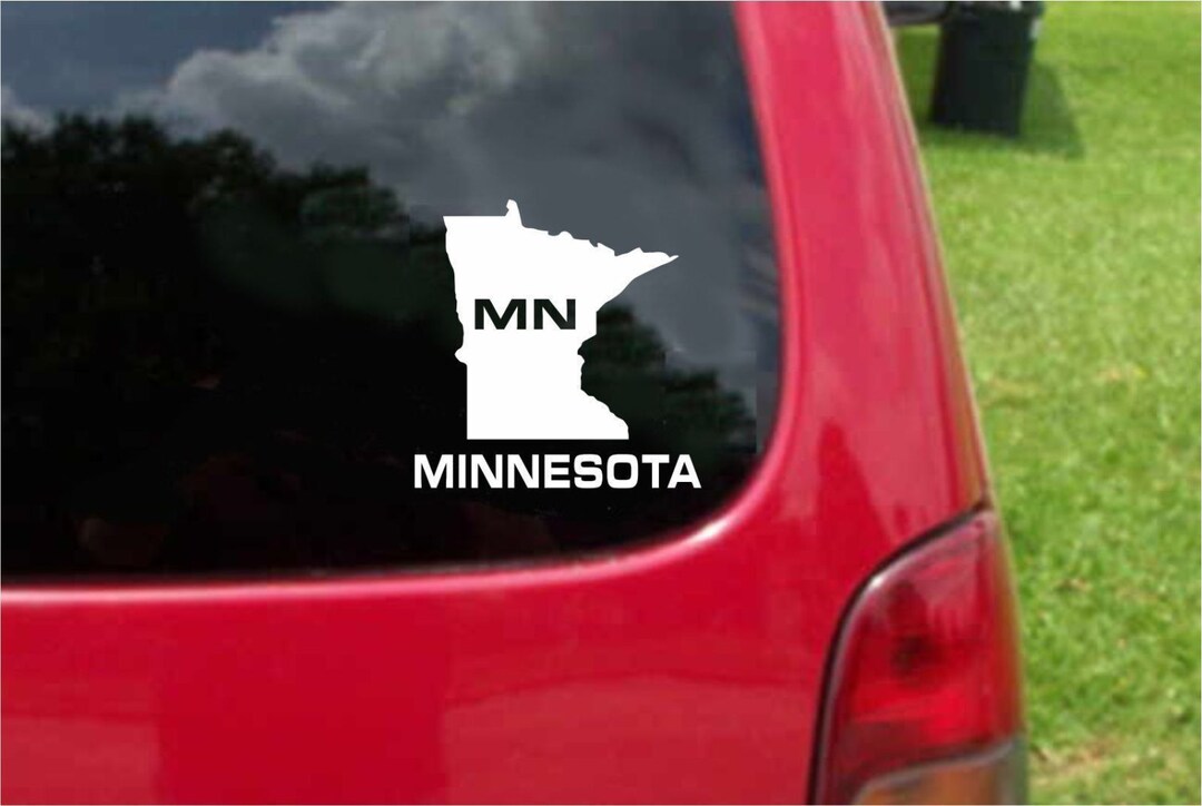 Minnesota MN State Outline Decal - 2 Piece Vinyl Sticker Set - Etsy