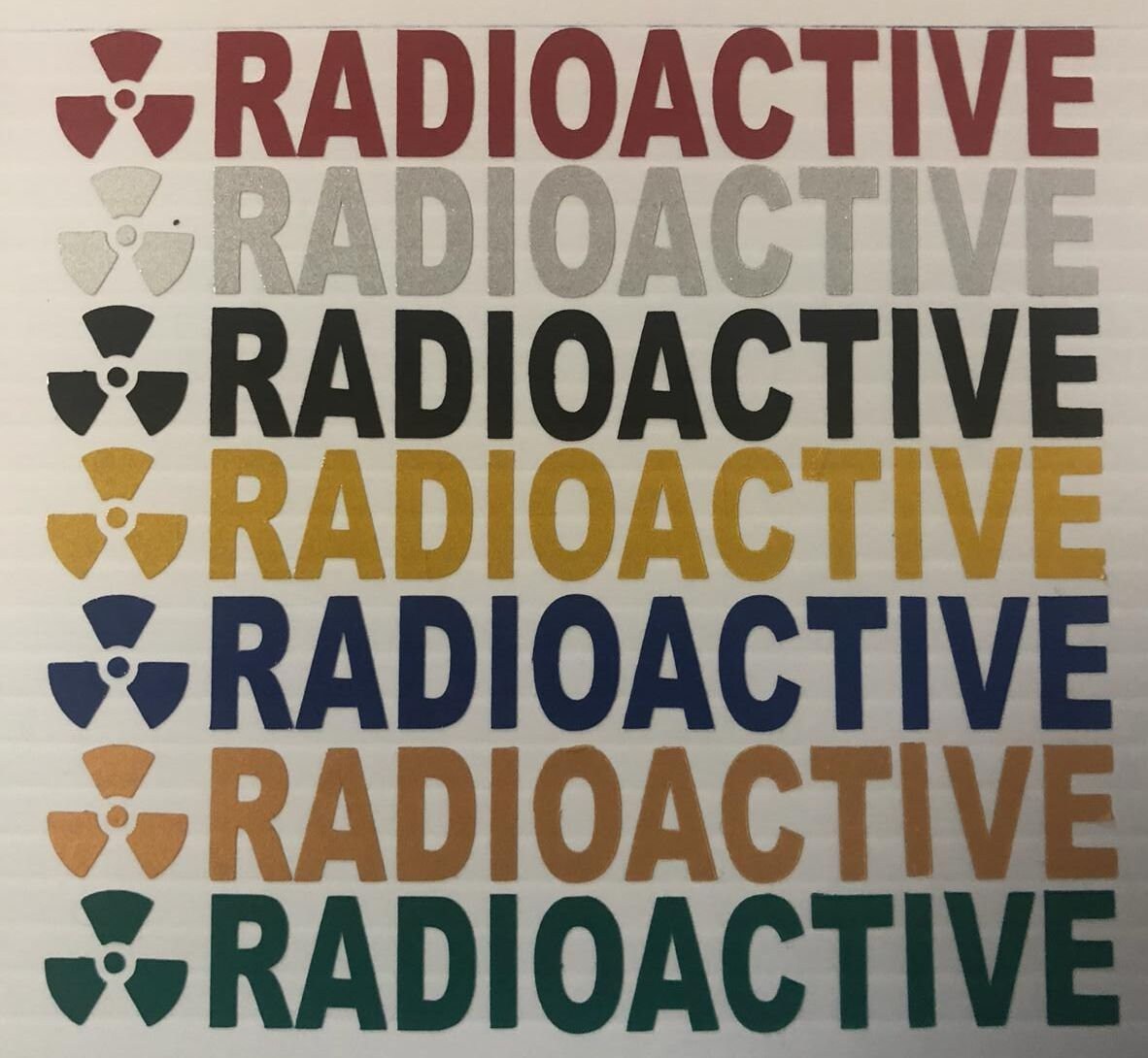 RADIOACTIVE Reflective Lettering Decal Sticker Die Cut Free - Etsy
