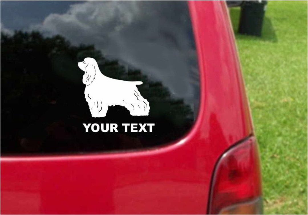 American Cocker Spaniel Decal Set (2) - Custom Text, 20 Colors - Etsy