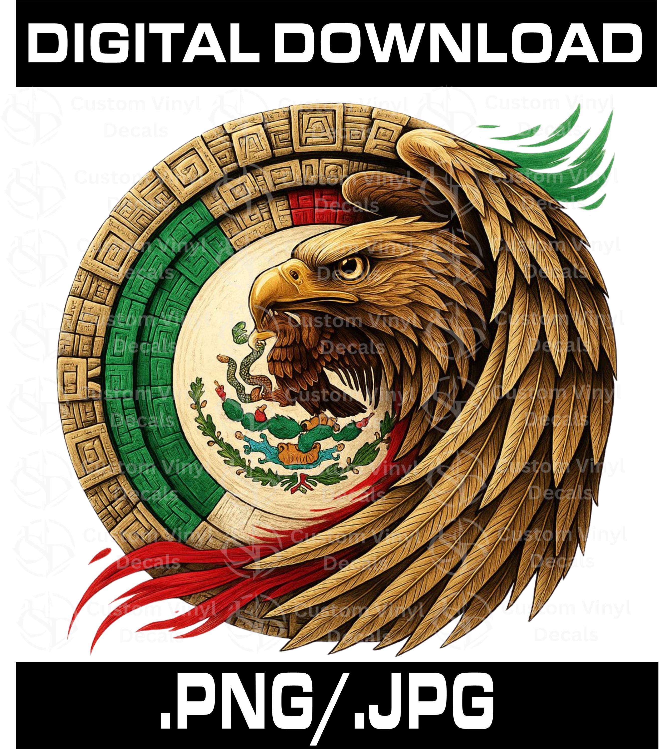 Aztec Calendar Eagle With Mexican Flag – PNG JPG (digital Download) - Etsy