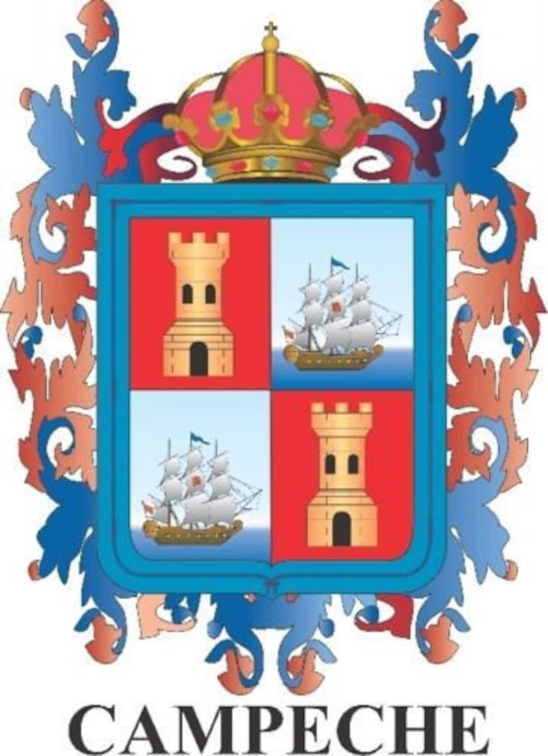 Calcomanías de vinilo impermeables del escudo de Campeche, México (2 ...