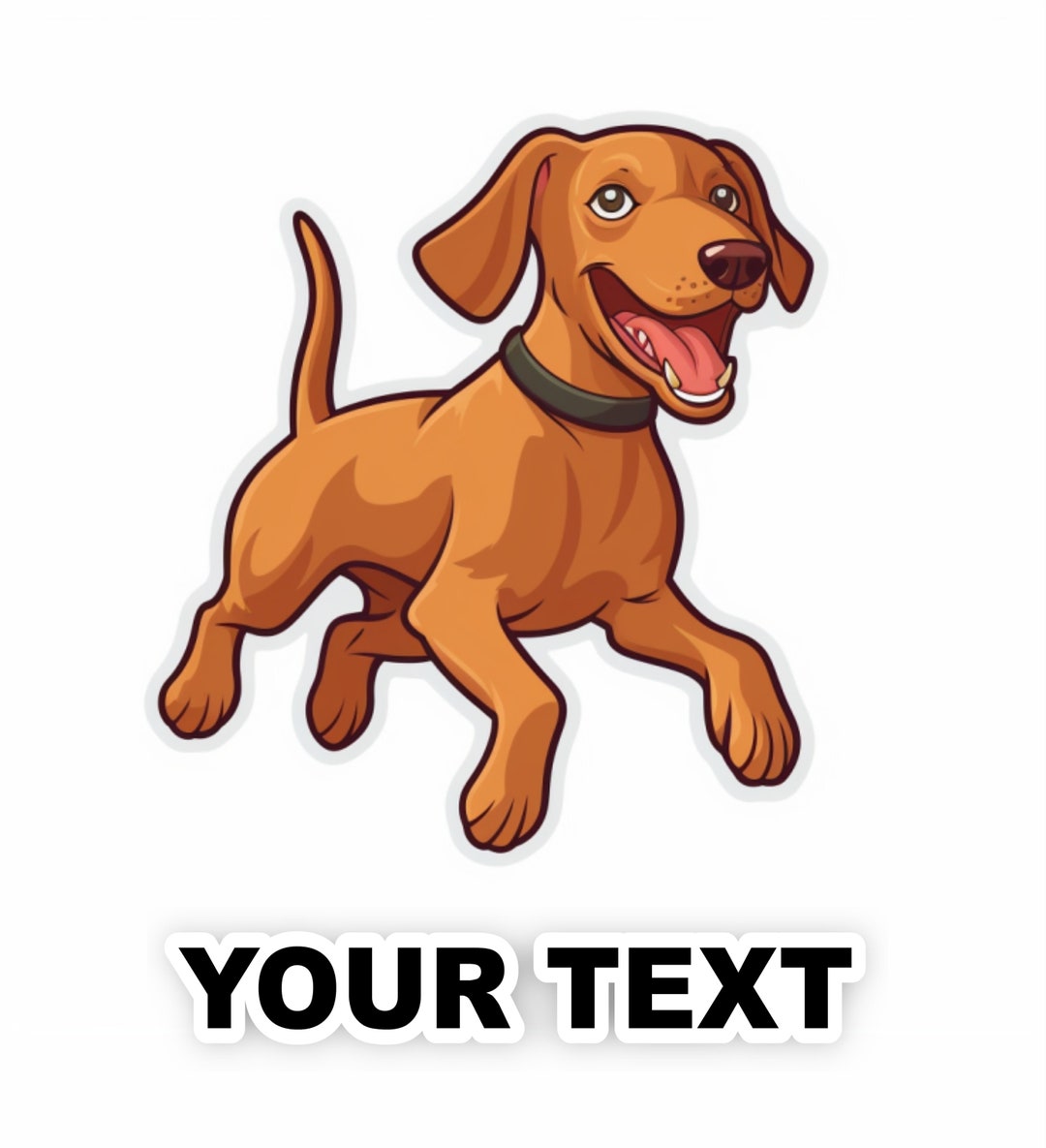 Set of 2 Vizsla Dog Decal Stickers With Free Custom Text - Full Color ...