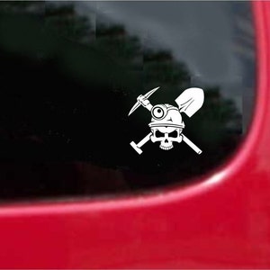 Set (2 Pieces) Miner Skull Sticker Decals 20 Colors to Choose From. U.S ...