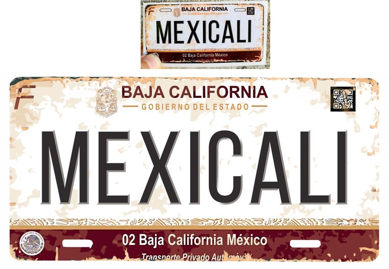 Letrero y calcomanía de aluminio para matrícula de Mexicali, Baja ...