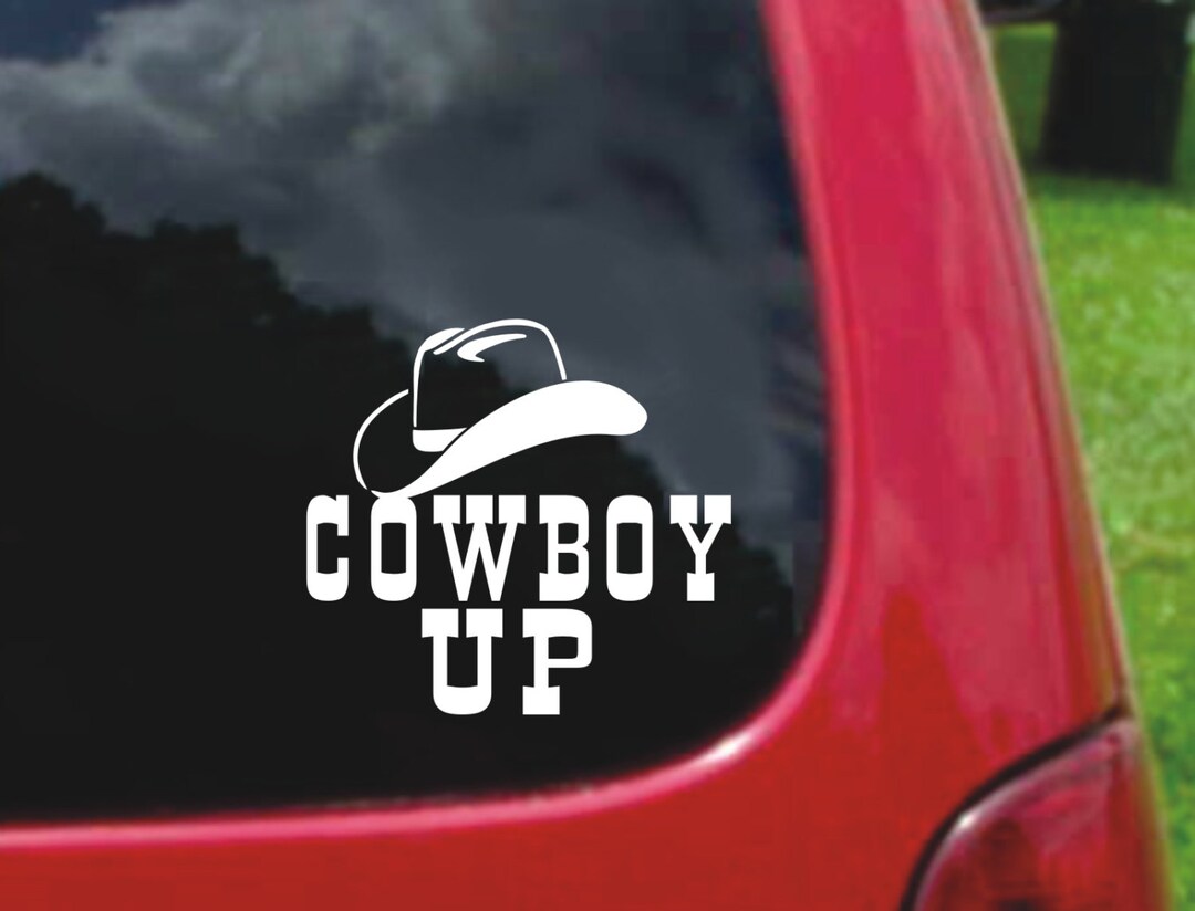 Set (2 Pieces) Cowboy up Sticker Decals 20 Colors to Choose From. U.S.A ...