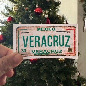 Veracruz Mexico Aluminum License Plate Sign & Sticker - Distressed Look ...