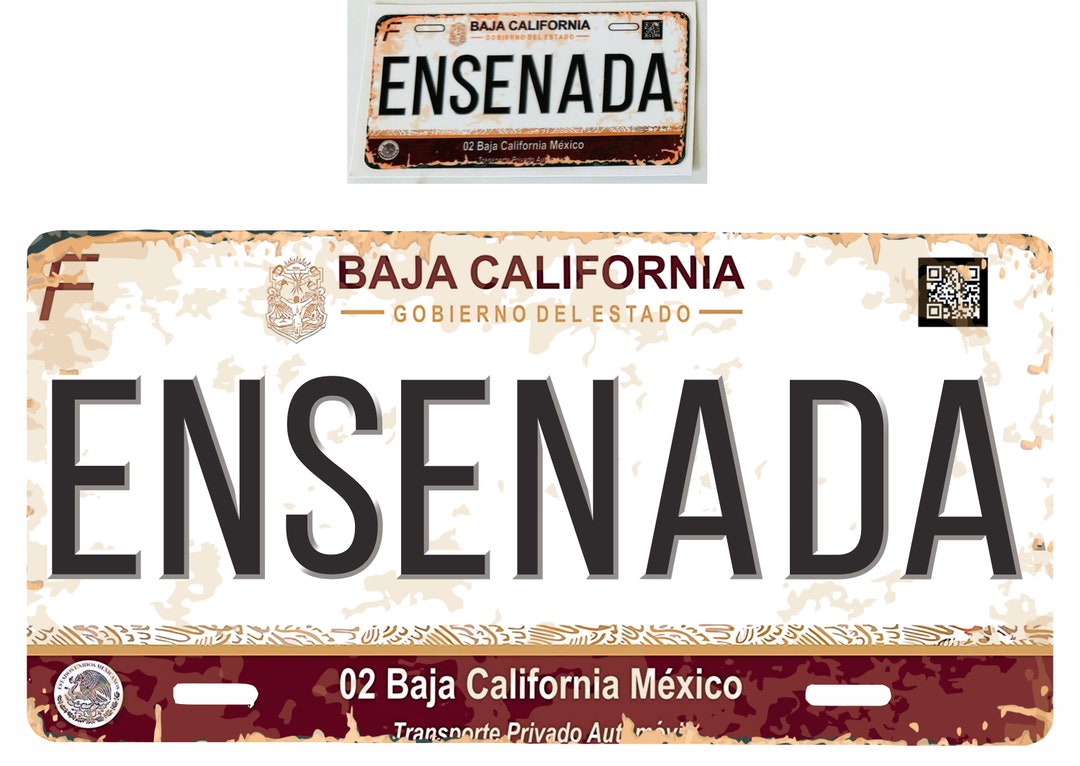 Set Ensenada Baja California Mexico Aluminum License Plate Sign Placa 6 ...