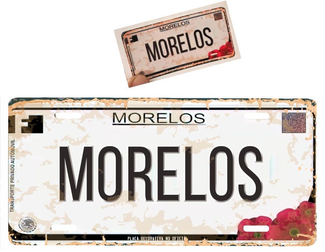 Set Morelos Mexico Aluminum License Plate Sign Placa 6" X 12" and ...