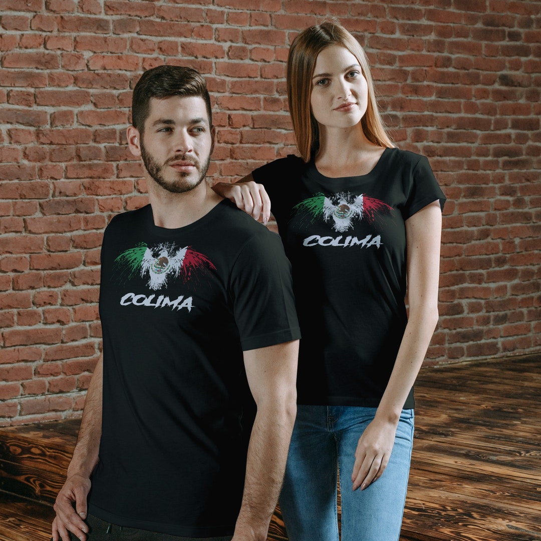 Colima Mexico Eagle Flag Black T-shirt Playera Black T-shirt Tshirt T ...