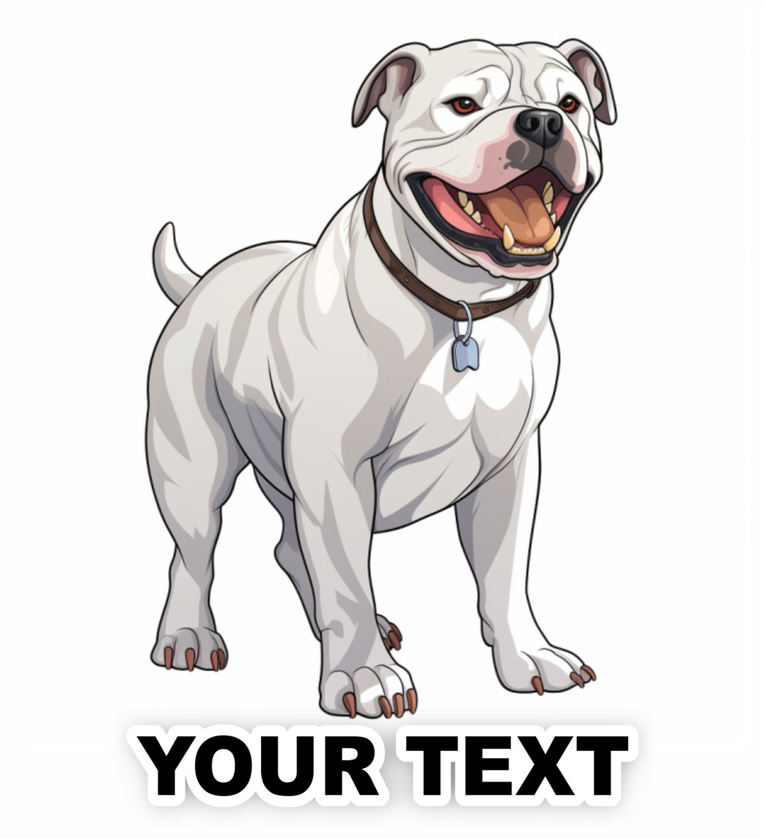 Set of 2 American Bulldog Dog Decal Stickers With Free Custom Text ...