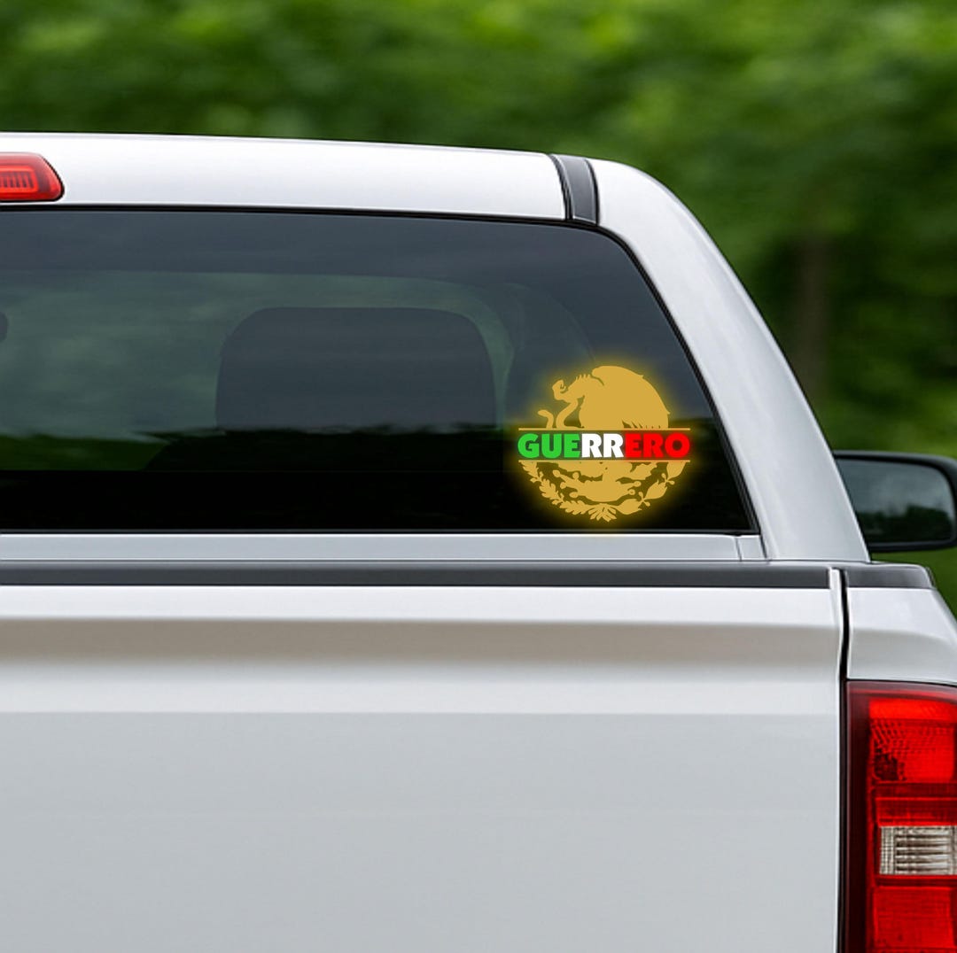 Guerrero Reflective Sticker With Mexican Coat of Arms Tricolor Vinyl ...