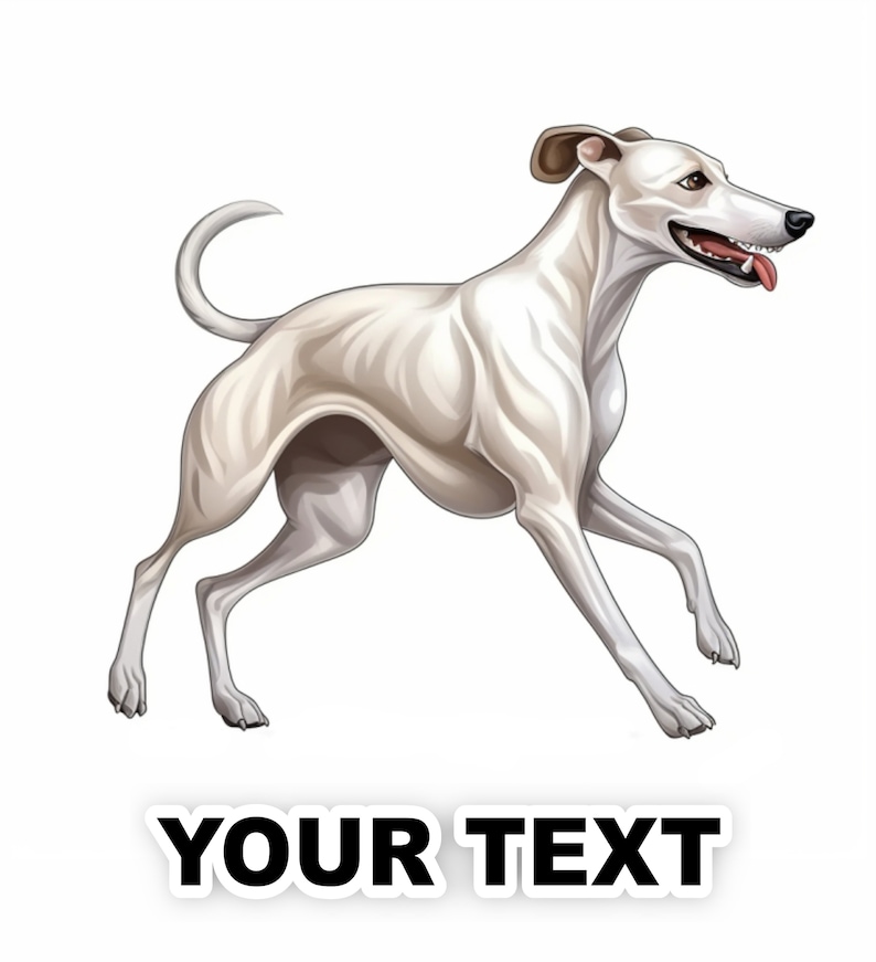 Set of 2 Greyhound Dog Decal Stickers With Free Custom Text - Etsy