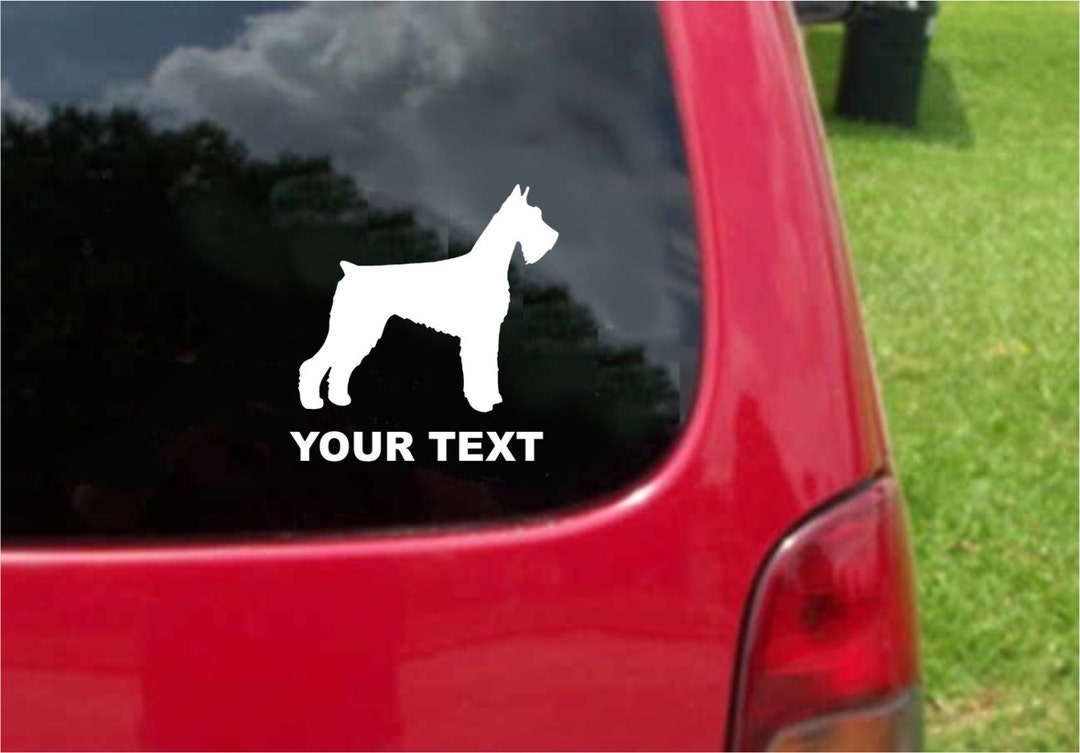 Set (2 Pieces) Giant Schnauzer Dog Sticker Decals With Custom Text 20 ...