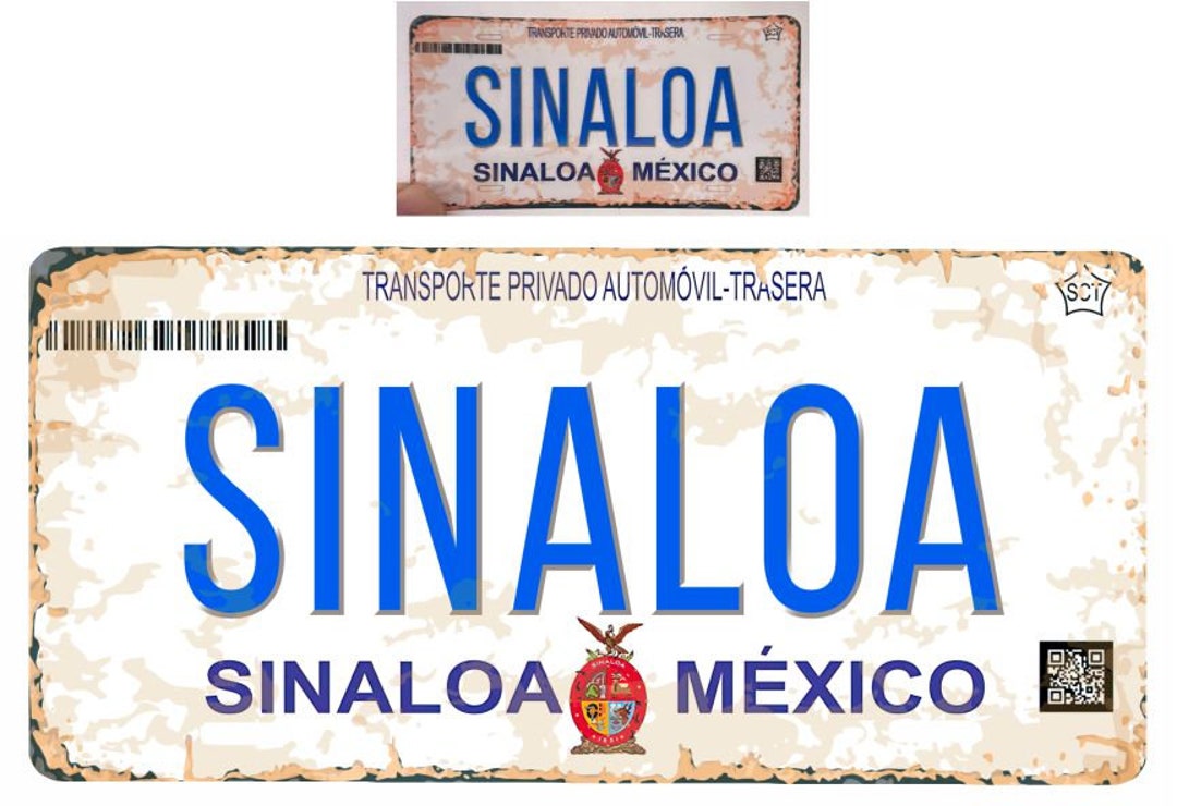 Set Sinaloa Mexico Aluminum License Plate Sign Placa 6" X 12" and ...