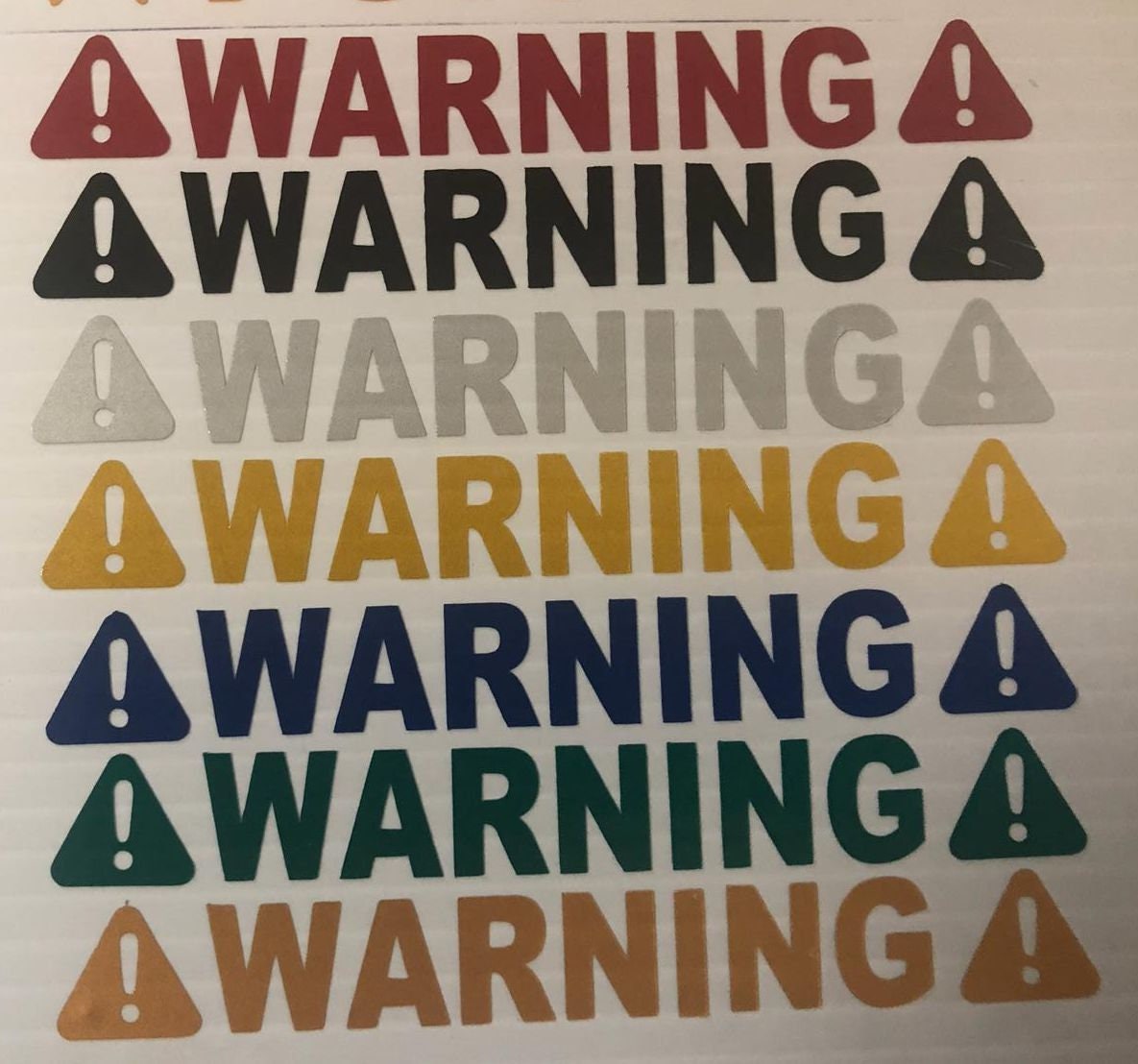 WARNING Reflective Lettering Decal Sticker Die Cut Free - Etsy