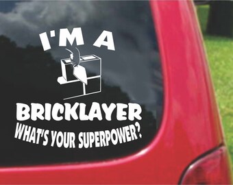 Bricklayer Mason Cement Wall Car Truck Window Bumper Vinyl Graphic ...