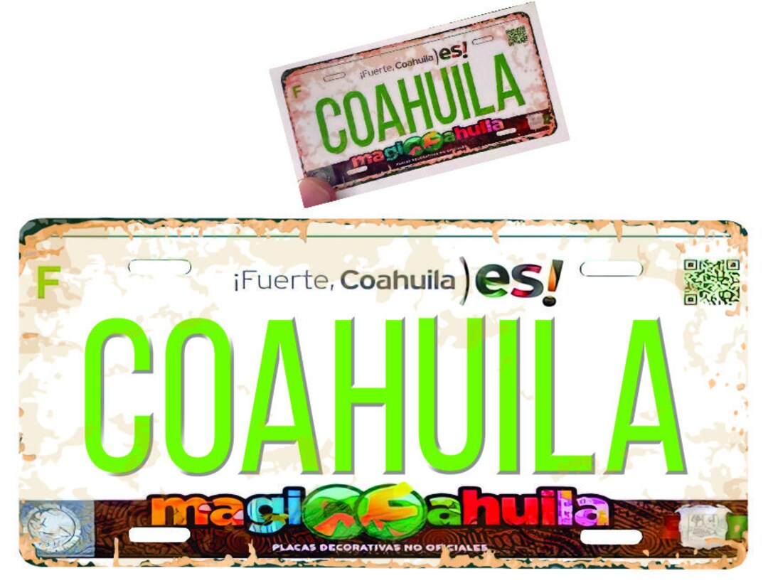 Set Coahuila Mexico Aluminum License Plate Sign Placa 6" X 12" and ...
